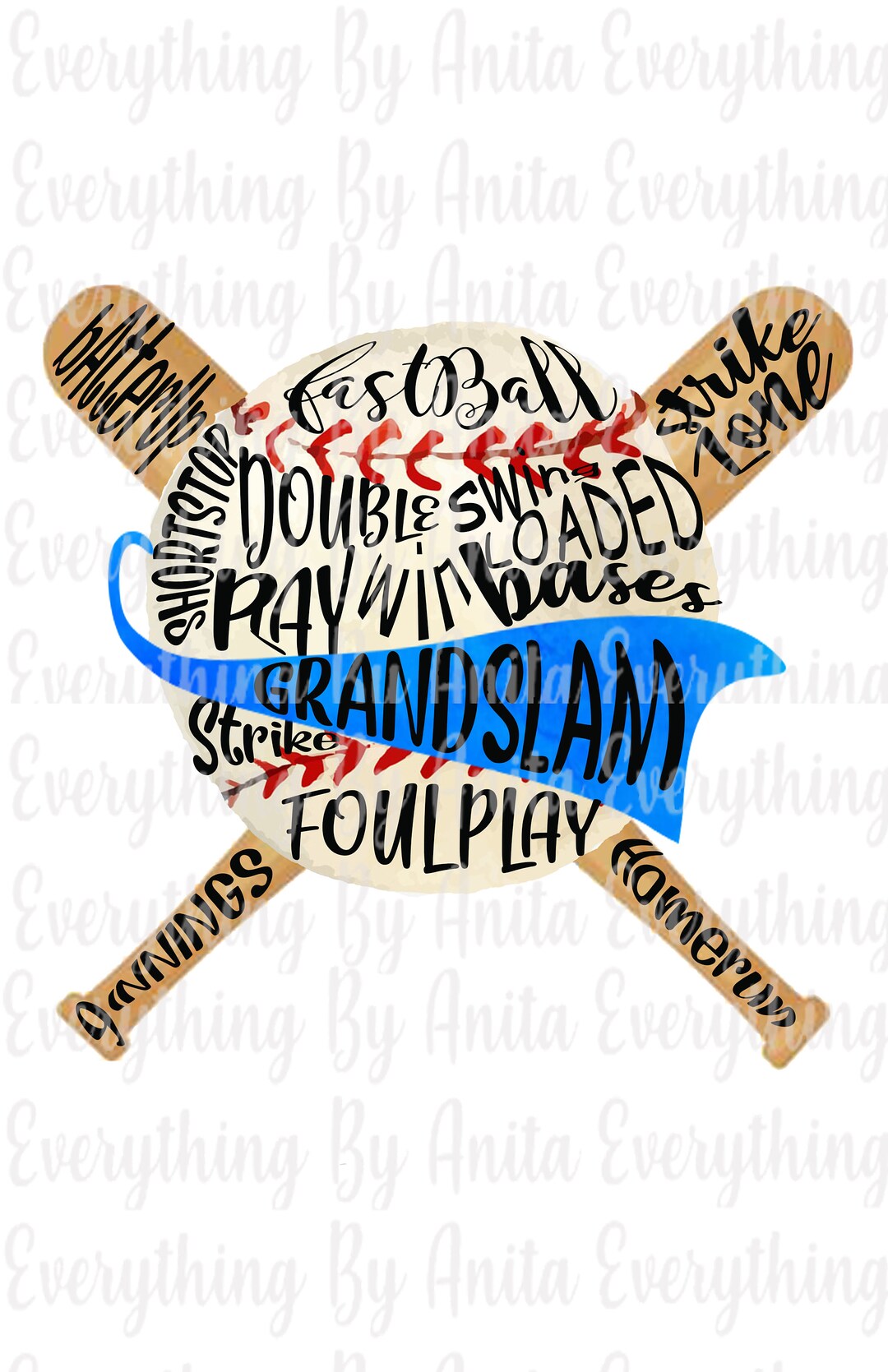 Baseball Grand Slam in Black and White Font 2 PNG Files Please Read ...