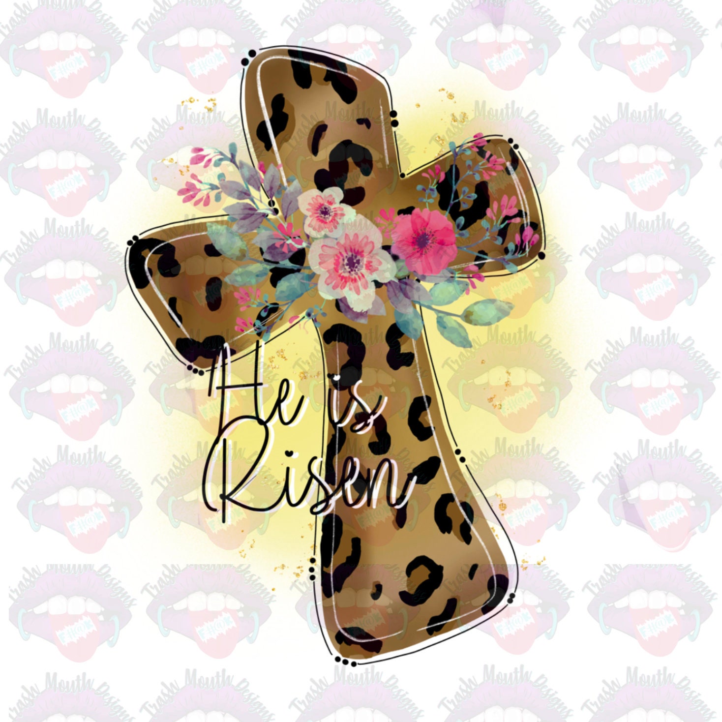 He is Risen Cheetah Cross HTV Print and Cut Sublimation Png | Etsy
