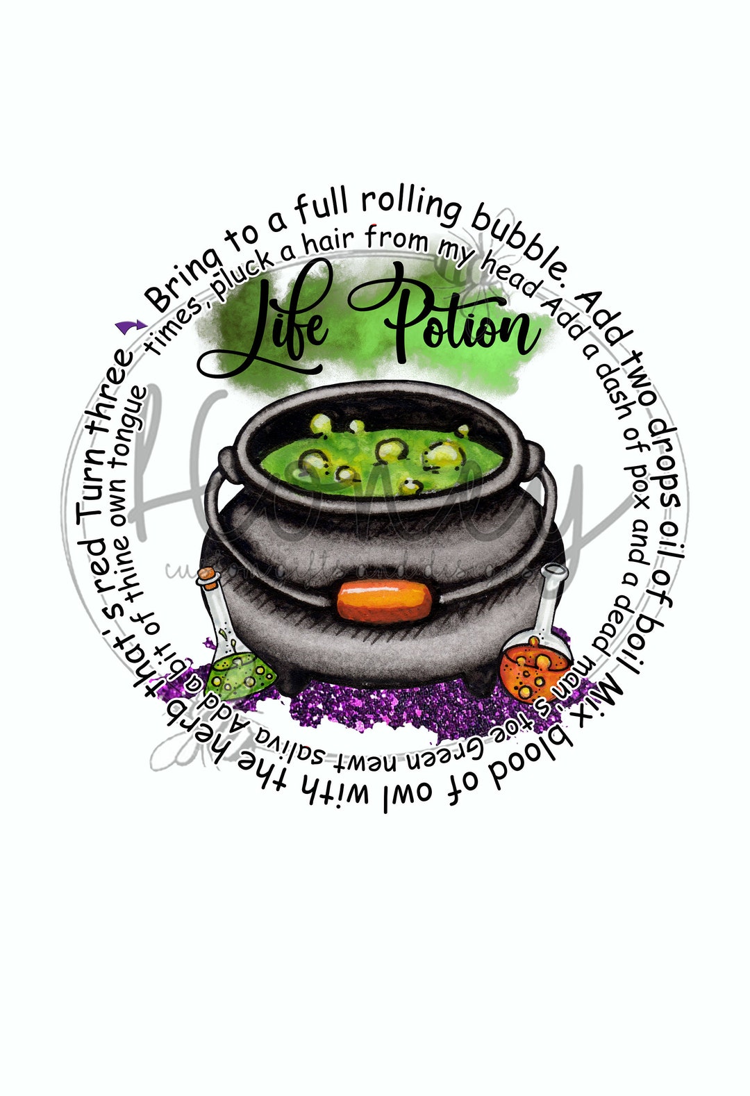 Life Potion Spell Witches Halloween Spooky PNG File Transfer Please ...