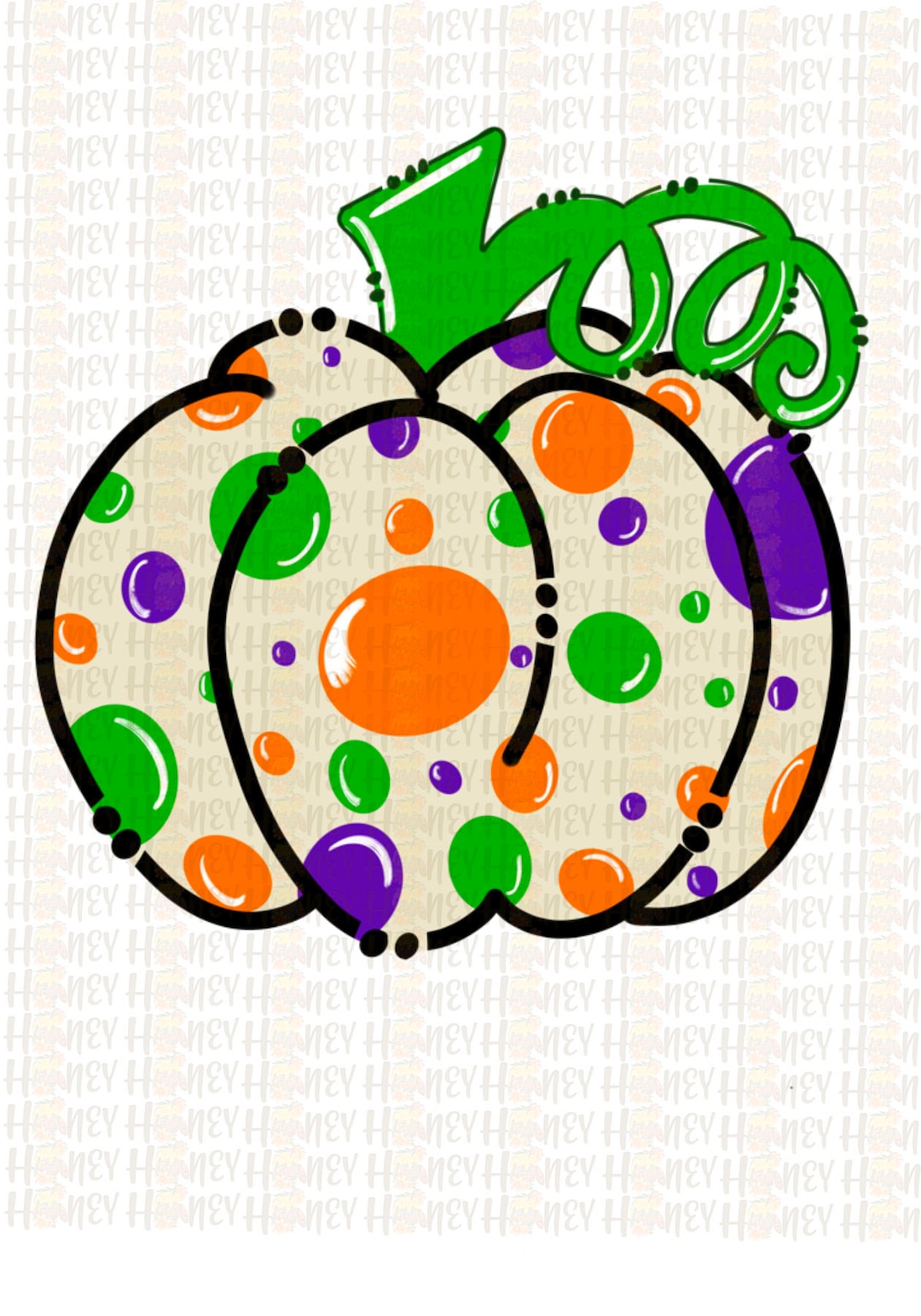 Polka Dot Pumpkin Fall Halloween PNG File Please Read Description - Etsy