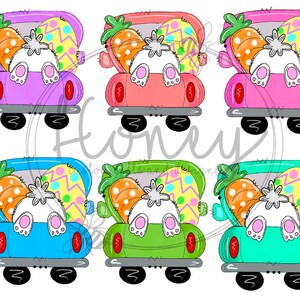 Easter Bunny Truck Multiple Colors Pack Sublimation Png File Please ...