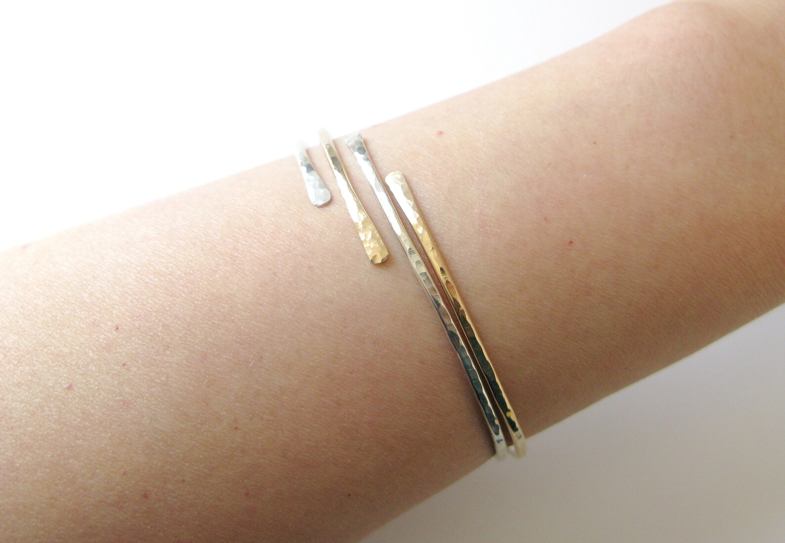 Thin gold filled cuffThin by pass cuff bracelet-Dainty thin | Etsy