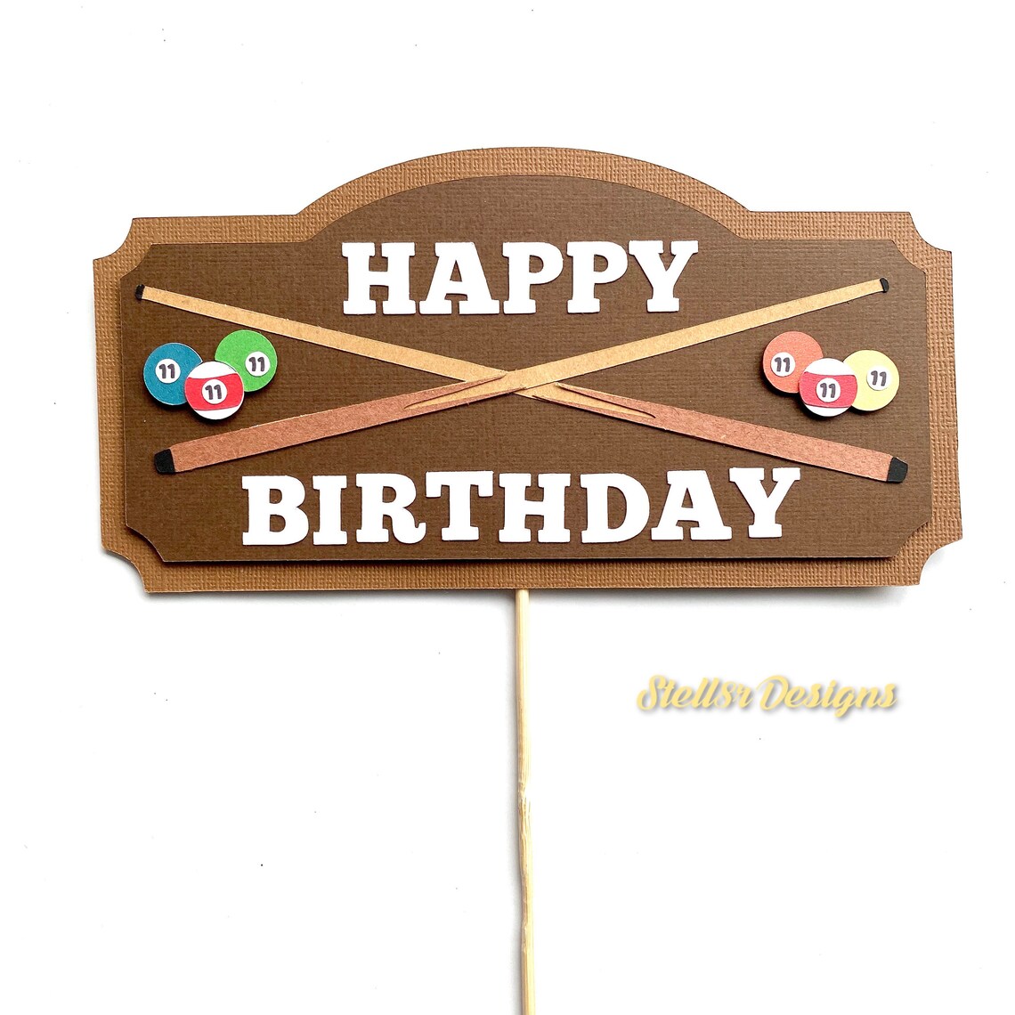 Billiard Happy Birthday Topper SVG PDF Digital File - Etsy