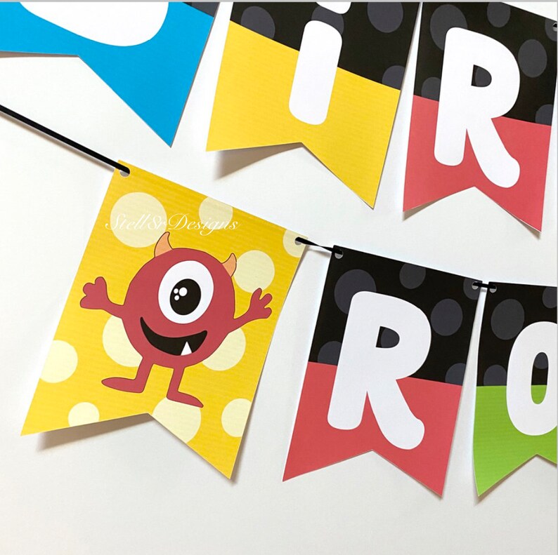 Monster Bash Happy Birthday Banner SVG PDF File (instant Download) - Etsy
