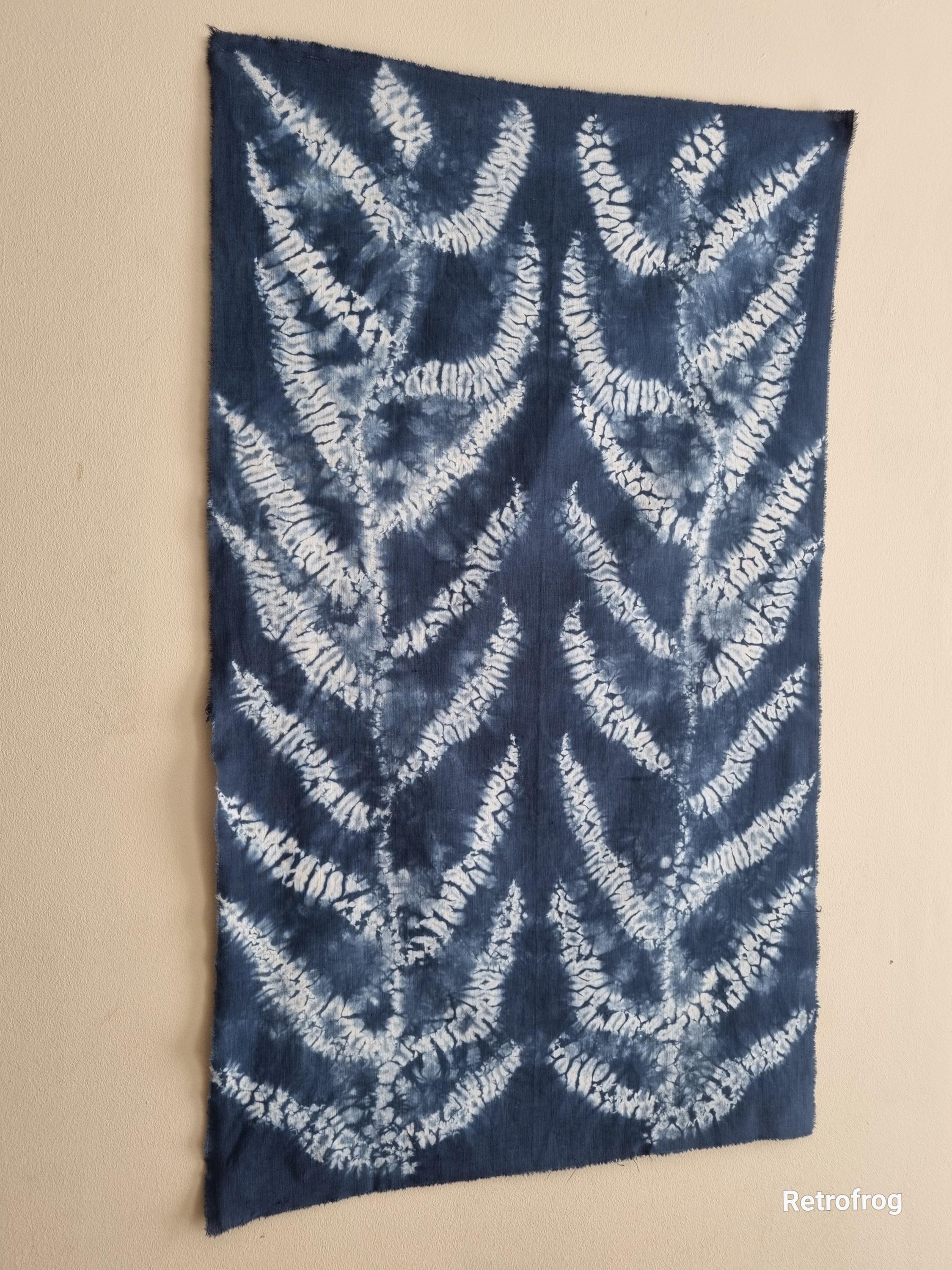 Handmade Shibori Indigo Blue Wall Art Hanging Tapestry "floating Leaves ...