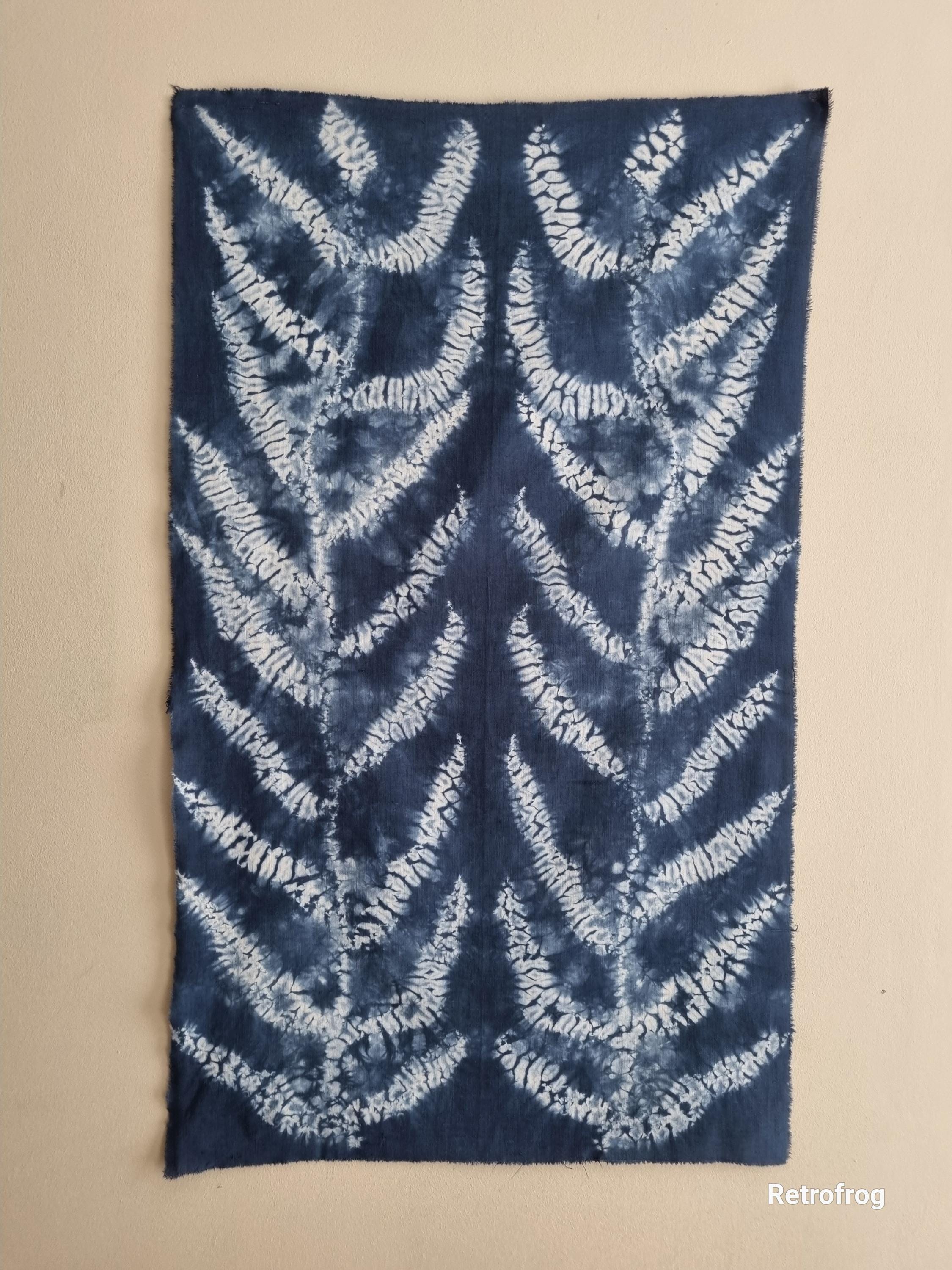 Handmade Shibori Indigo Blue Wall Art Hanging Tapestry "floating Leaves ...