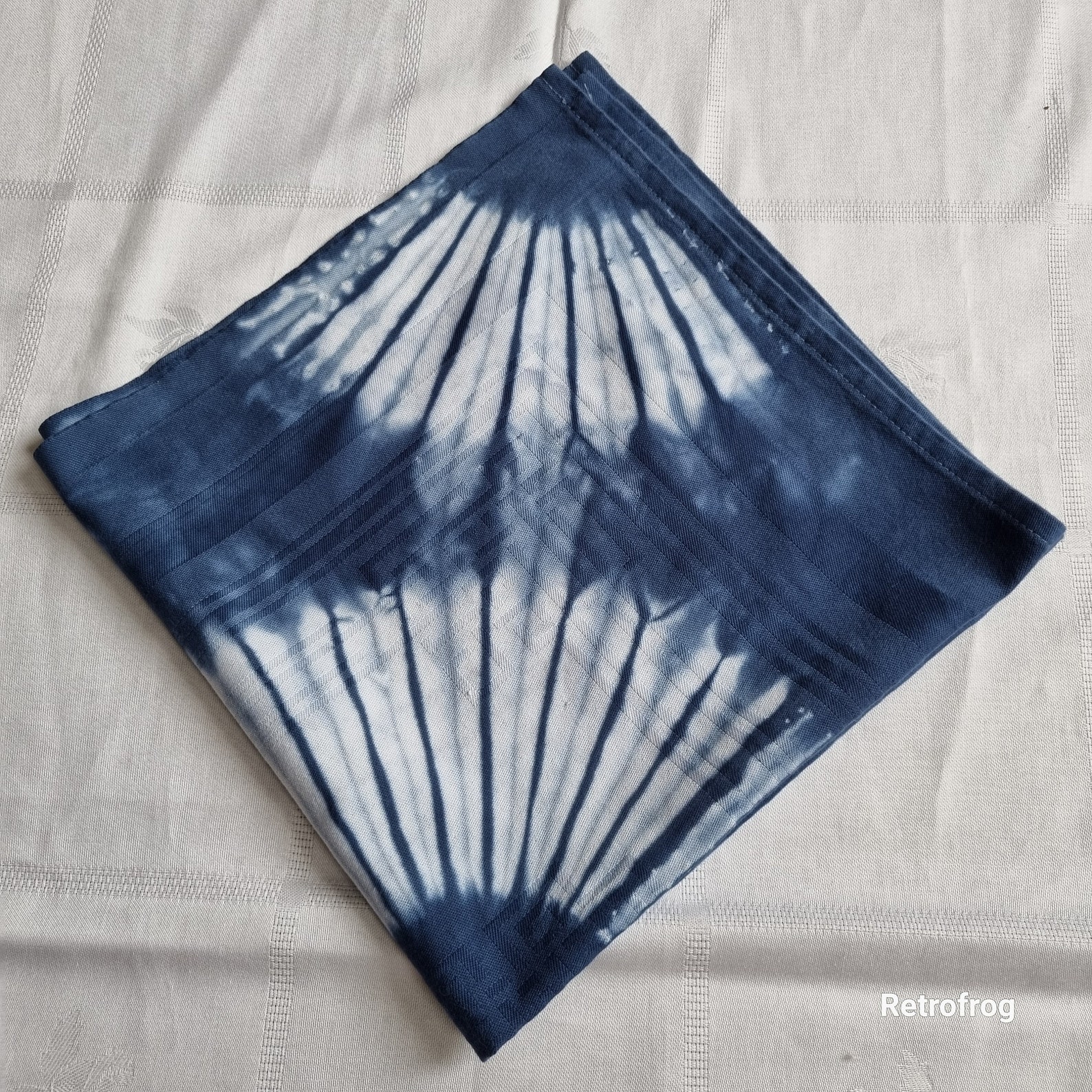 Stunning Shibori / Indigo Square Table Dressing Mat / Cloth Beautiful ...