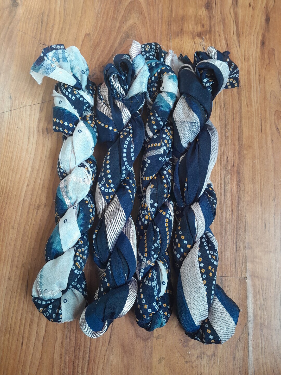 Bundle of Vintage Style Sari Ribbon Strips 4 Pieces 10cm X 6m. Suitable ...