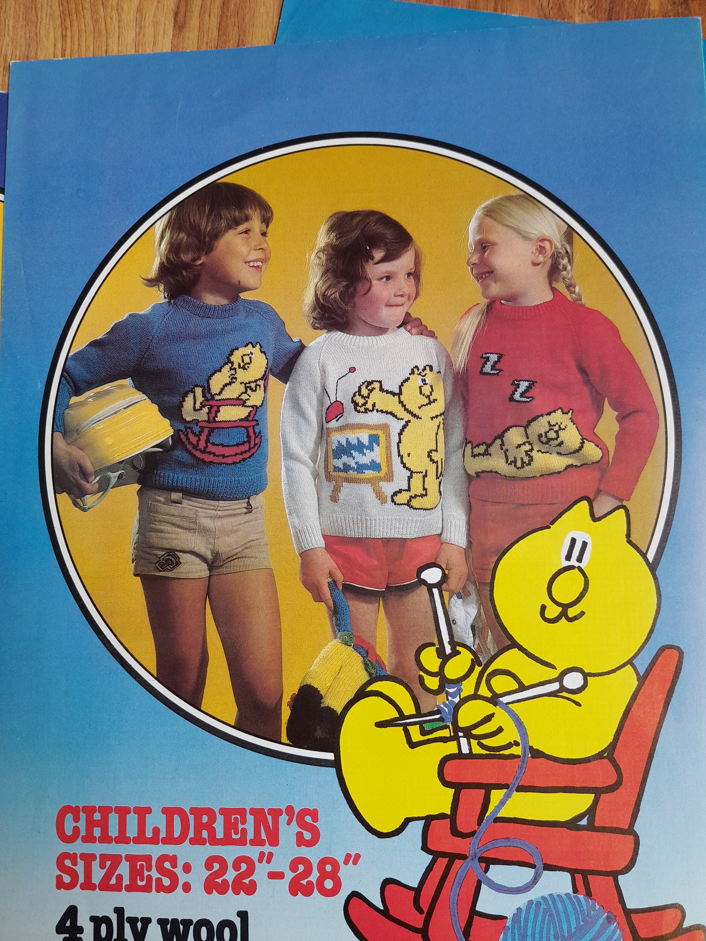 Retro Vintage Intarsia Cartoon Character Knitting Jumper Picture ...