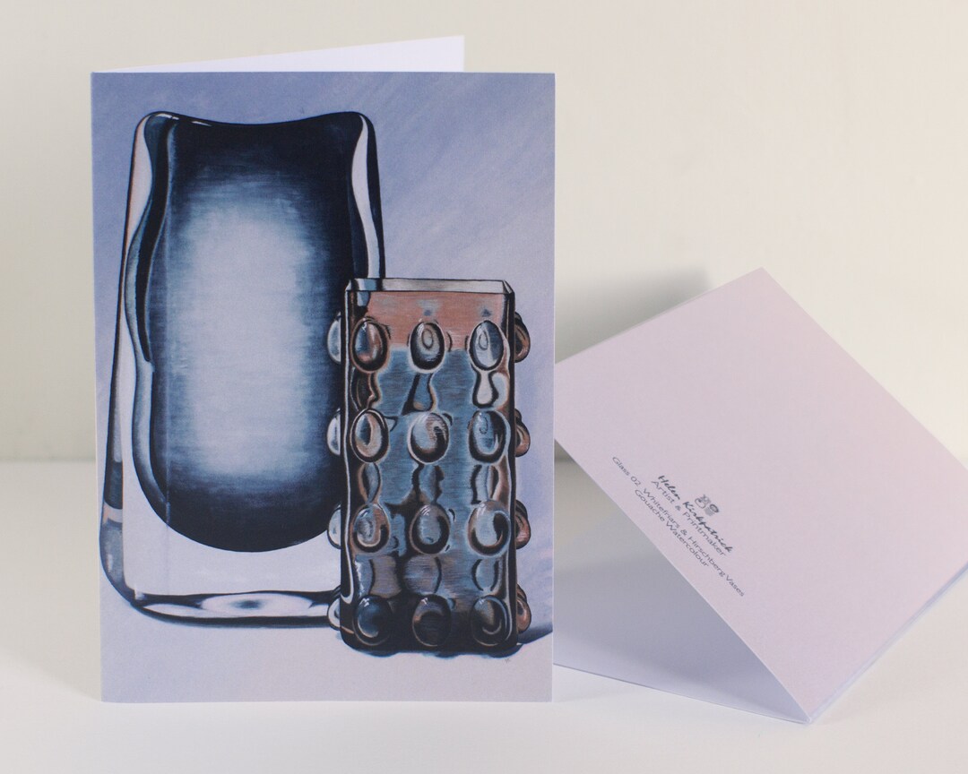 Mid Century Glass Card, Whitefriars Glass, Hirschberg Glass, Birthday ...