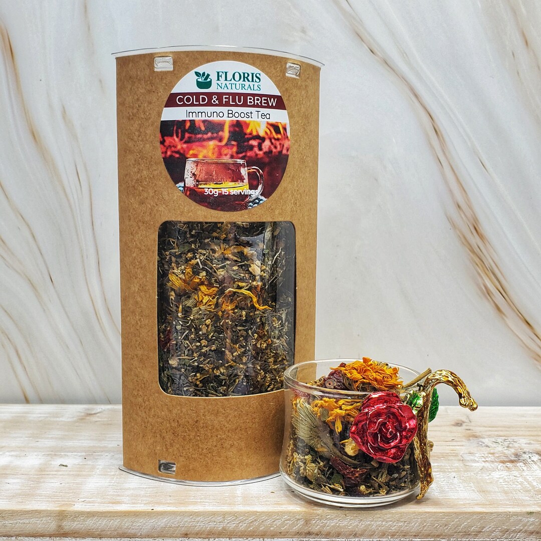 Cold & Flu Tea - Herbal Loose Leaf Tea Elderberry Respiratory Support ...