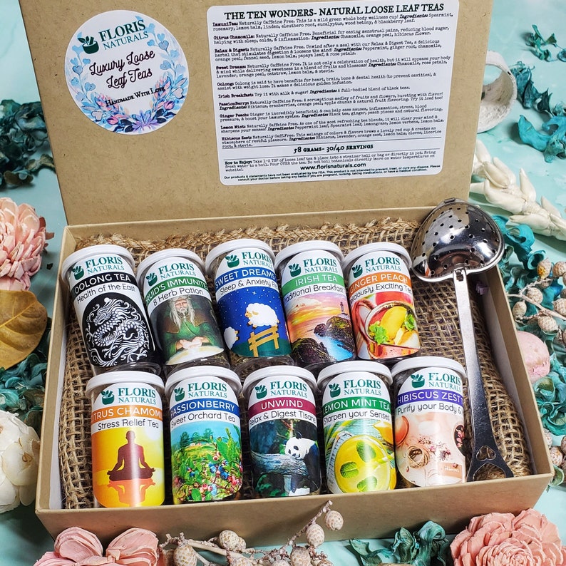 10 Loose Leaf Tea Gift Box Organic Tea Gift Box Tea Sampler - Etsy