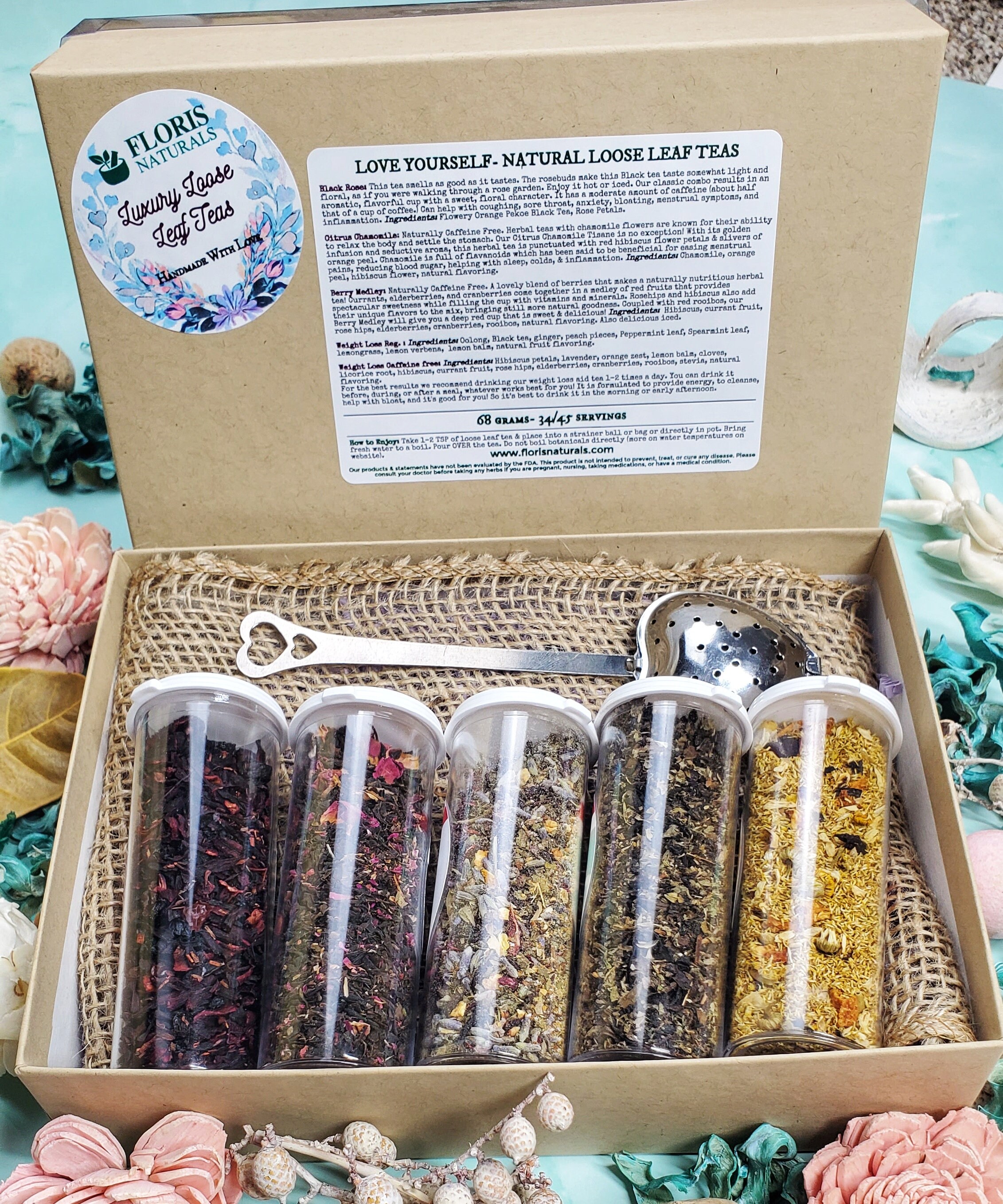 Tea Gift Box Self Love Tea Box Loose Leaf Tea Sampler Gift - Etsy