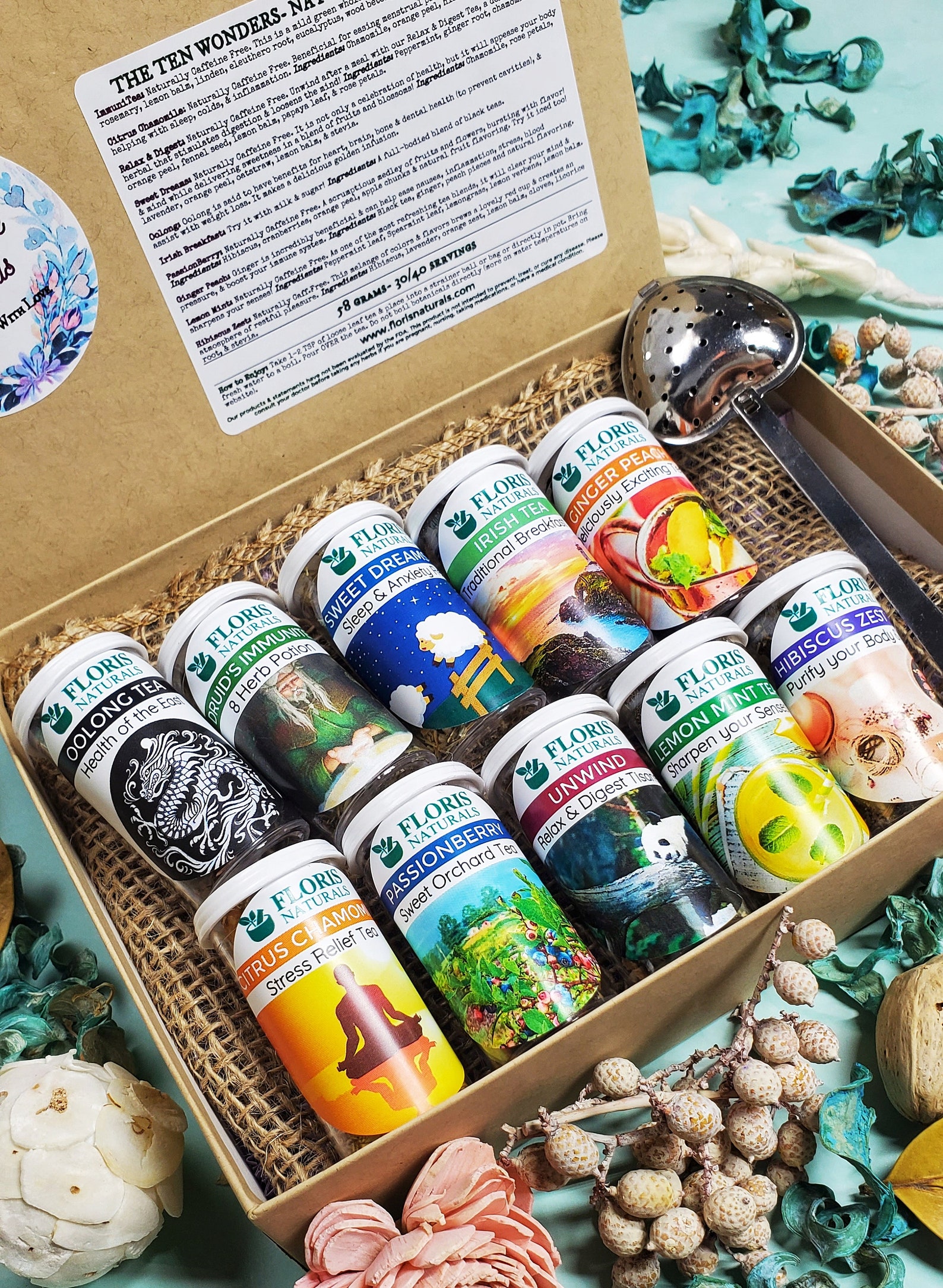 10 Loose Leaf Tea Gift Box Organic Tea Gift Box Tea Sampler | Etsy