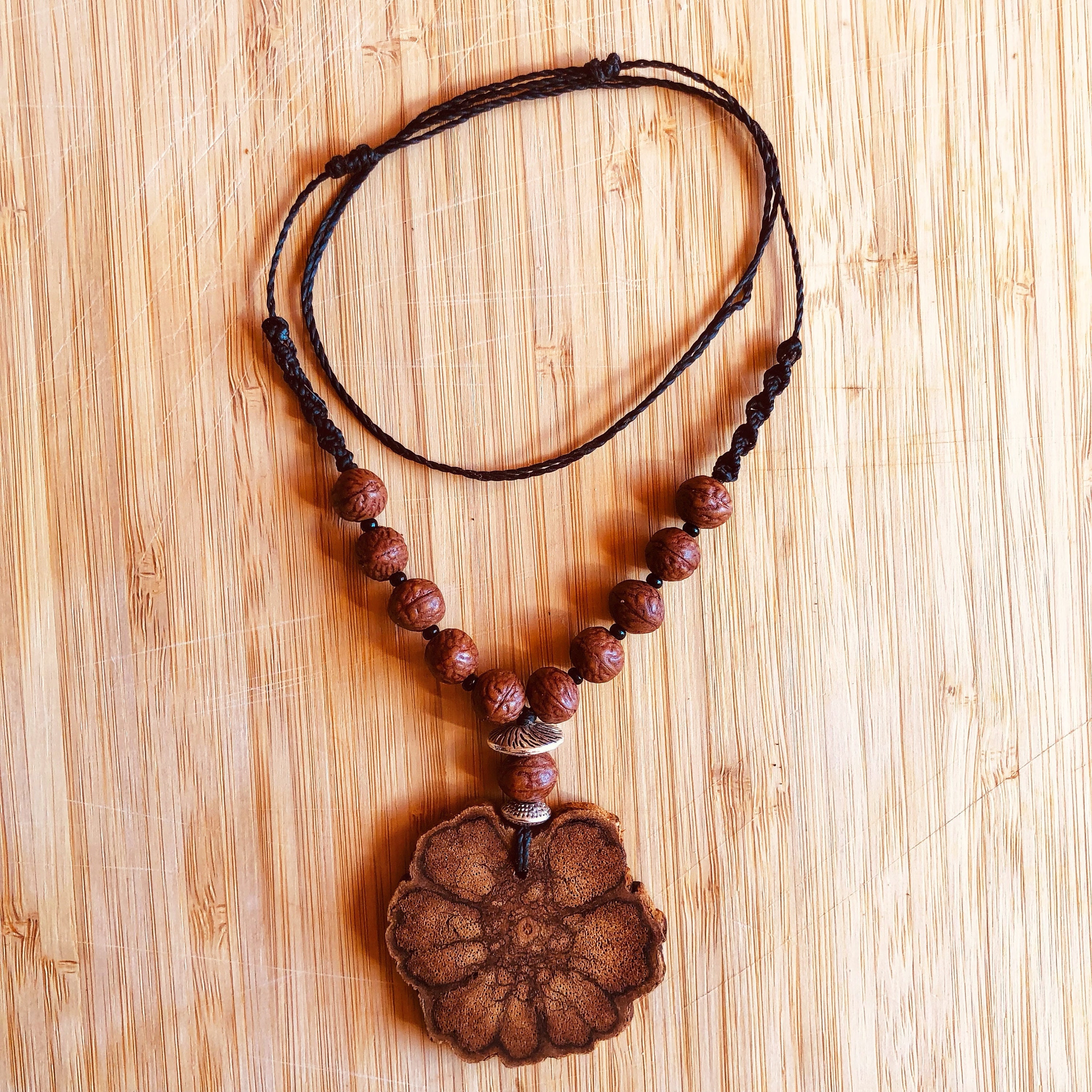 SPECIAL Shipibo Talisman Necklace: Sacred Plant Vine With Rudrashka ...