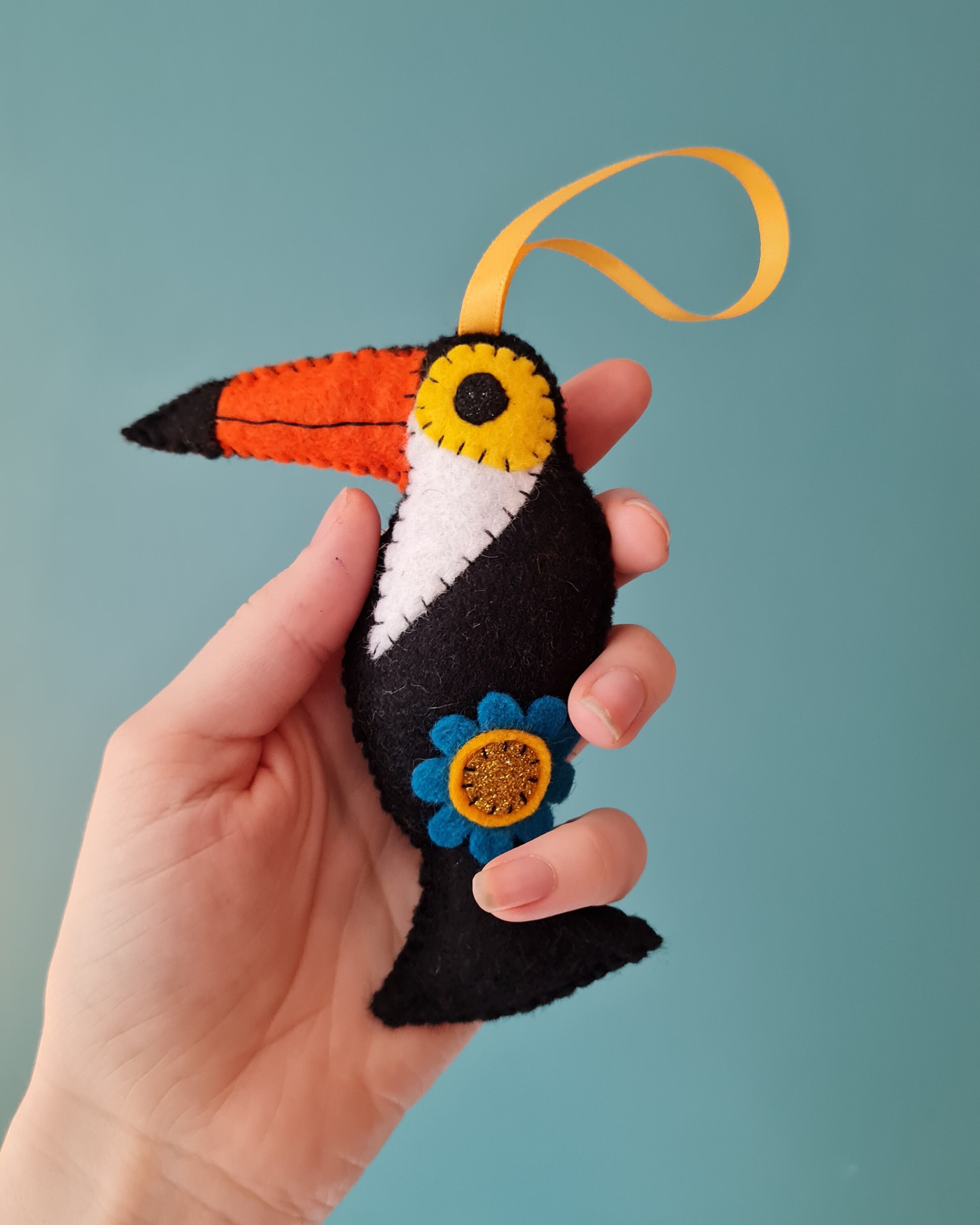 Toucan Handmade Tropical Glitter Felt Hanging Decoration - Etsy Australia