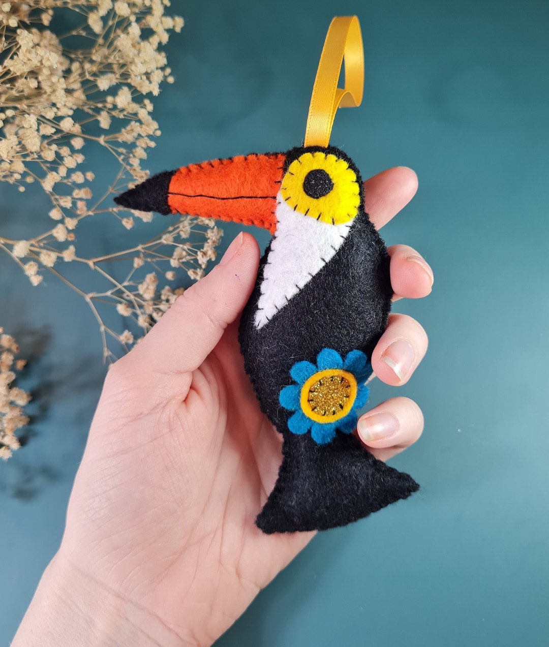 Toucan Handmade Tropical Glitter Felt Hanging Decoration - Etsy Australia