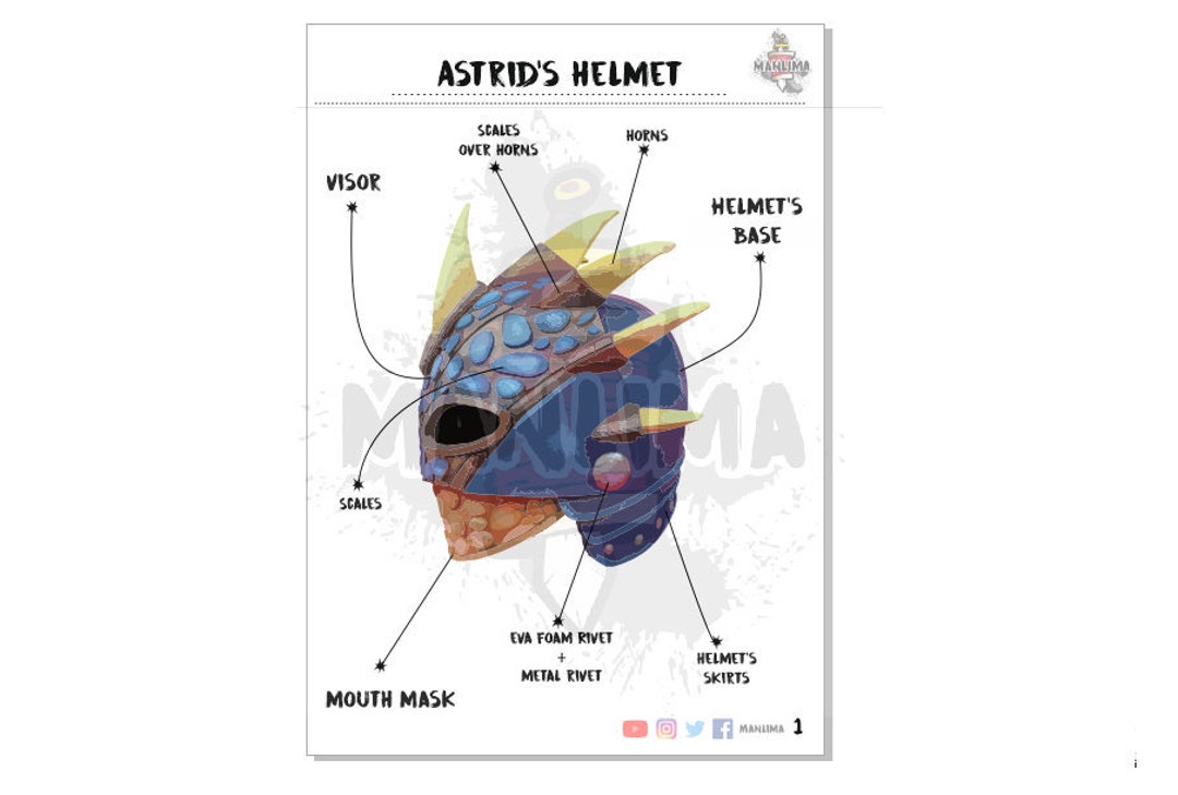 How to Train Your Dragon - Astrid Helmet / Digital Patterns, Astrid ...