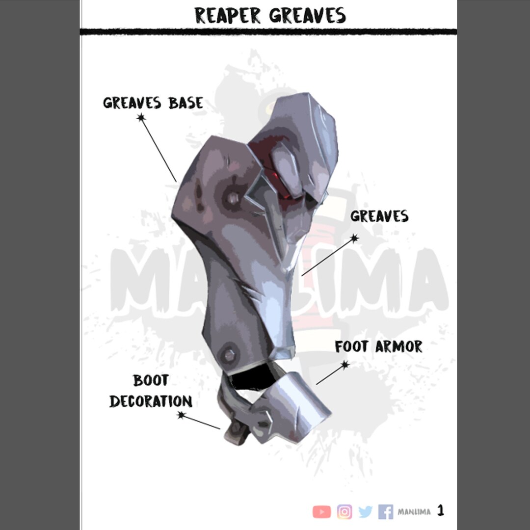 Reaper Overwatch Greaves / Digital Pattern, Reaper Cosplay, Reaper ...