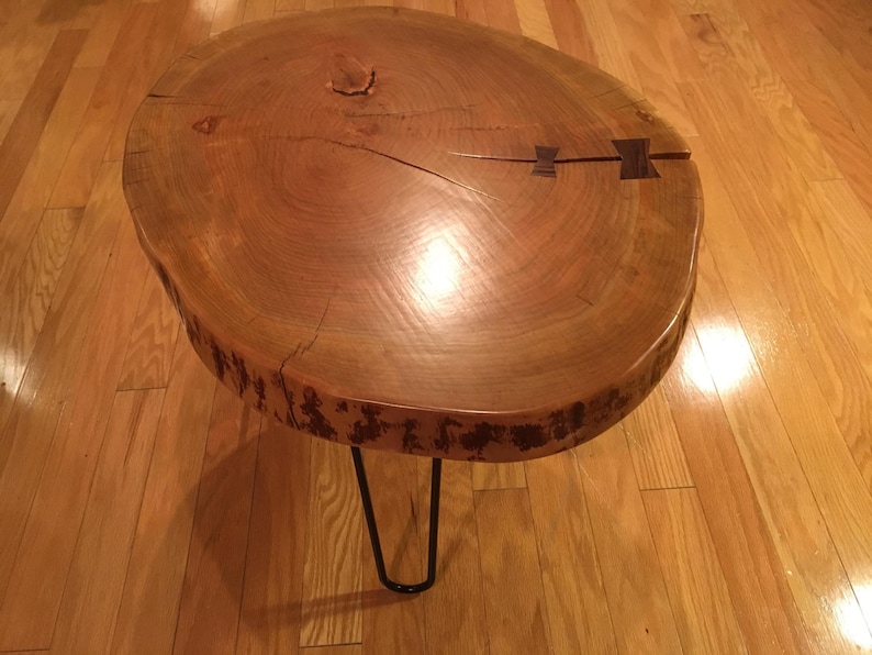 Live Edge Oval Cherry Coffee Table - Etsy
