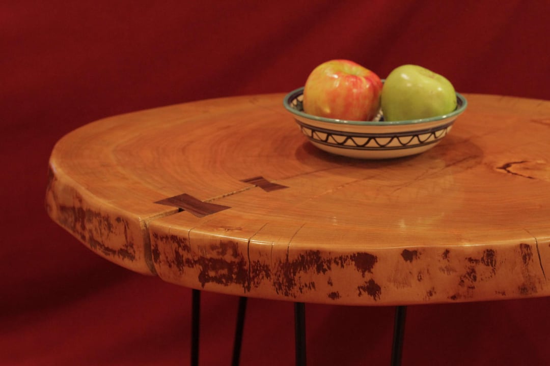 Live Edge Oval Cherry Coffee Table - Etsy