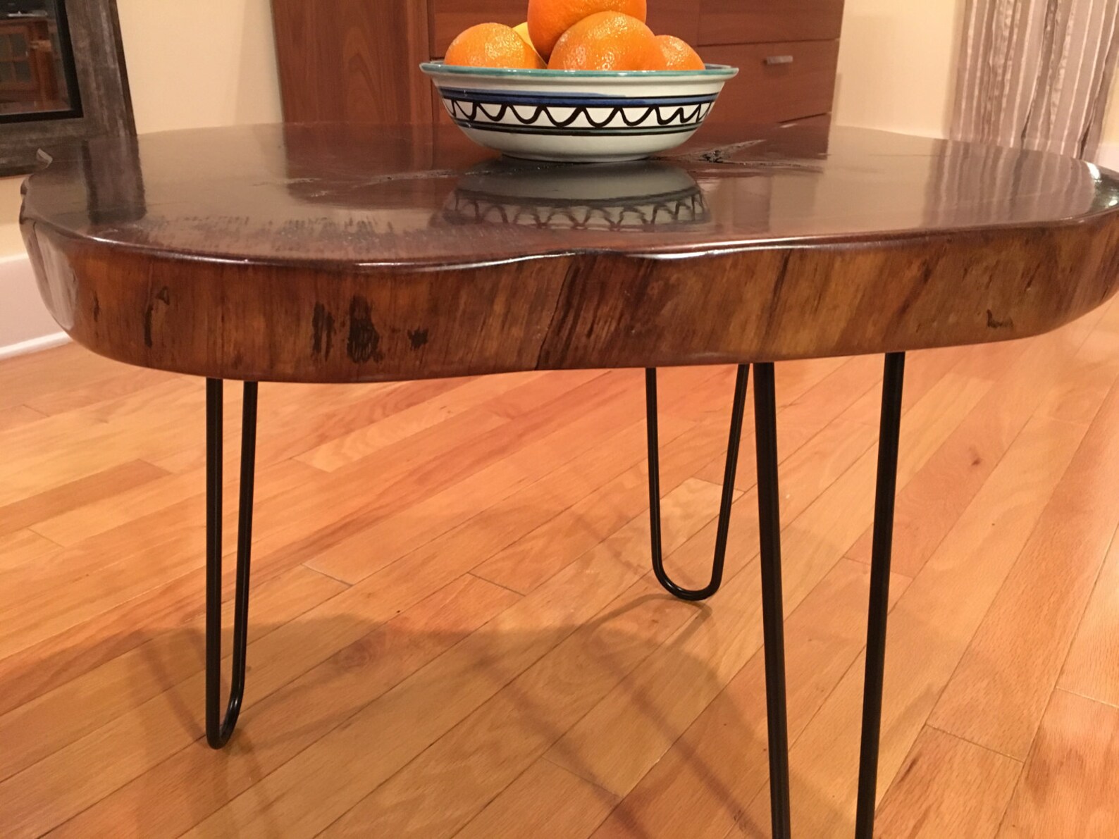 SOLD** Live Edge Round Walnut Coffee Table - Etsy