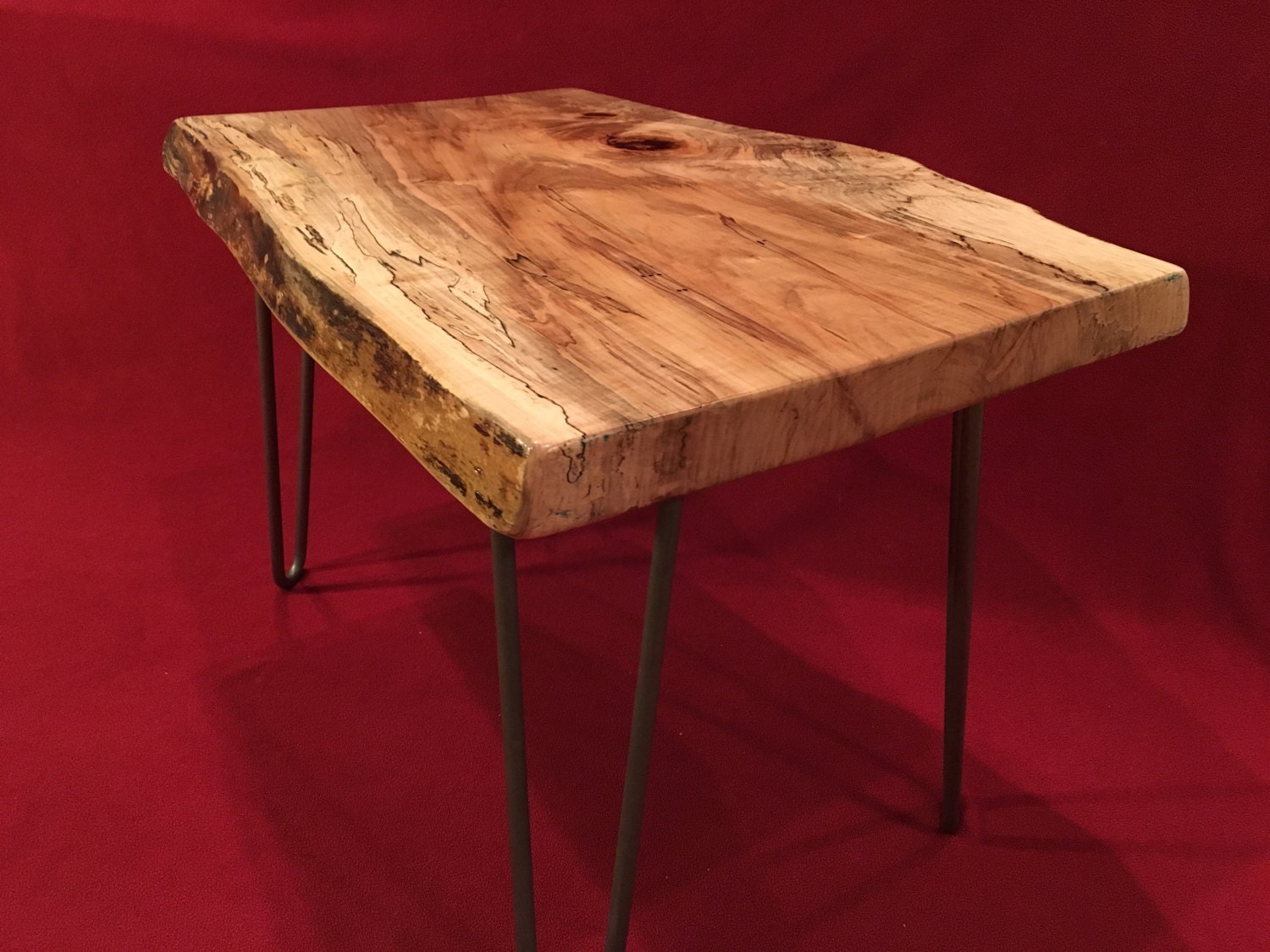 Live Edge Maple Wood Side Table - Etsy
