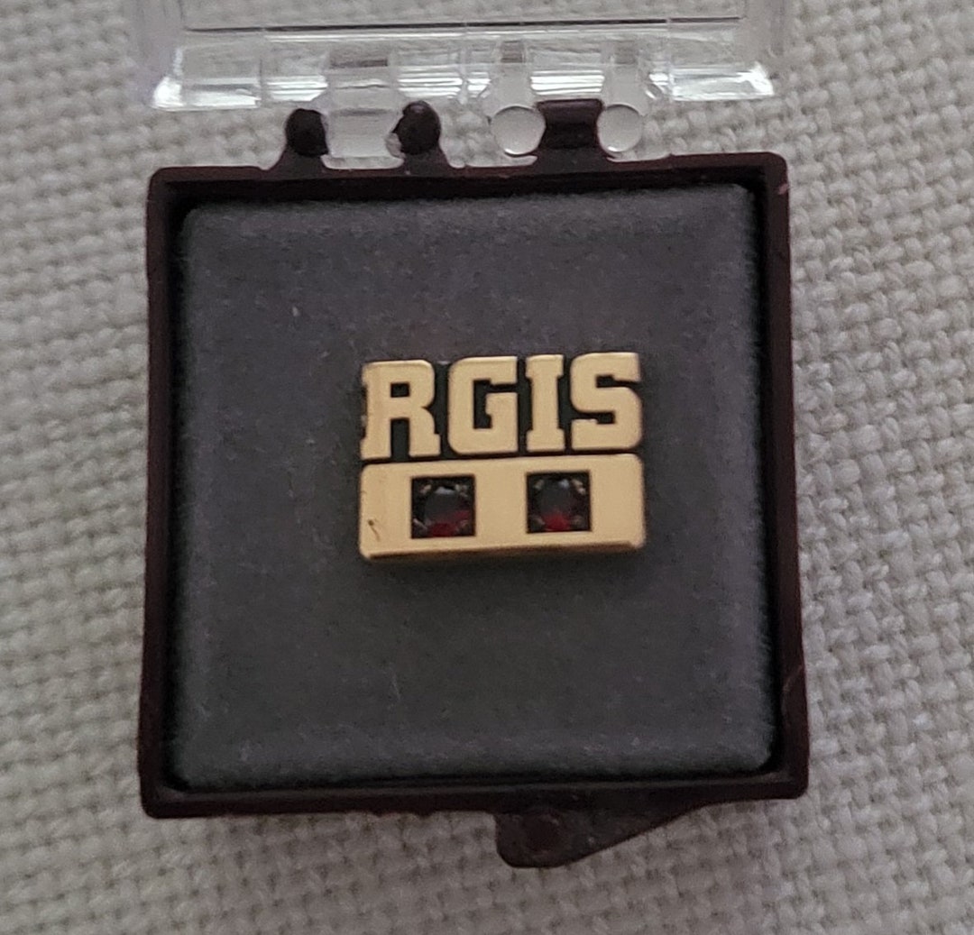 RGIS Ruby Employee Service Award Tie Tack Pin 2 Stones Goldtone - Etsy