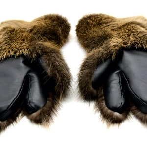 Winter Men's Long Beaver Fur Mittens - Etsy