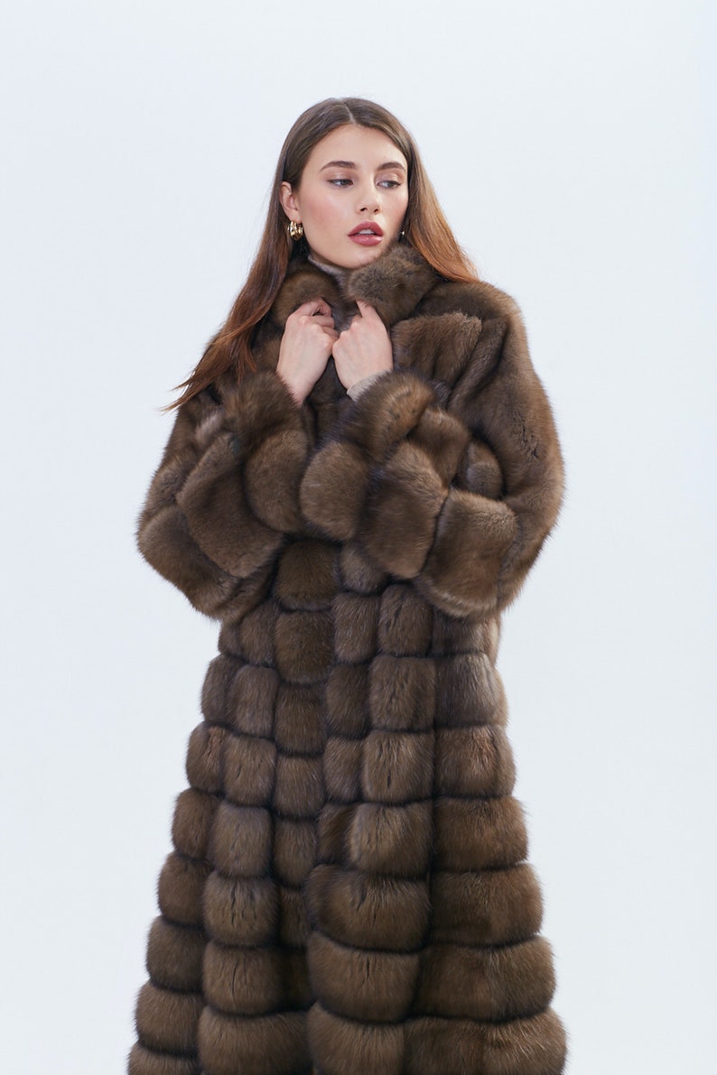 Long Fur Coat Real Russian Sable Fur Etsy