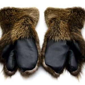 Winter Men's Long Beaver Fur Mittens - Etsy
