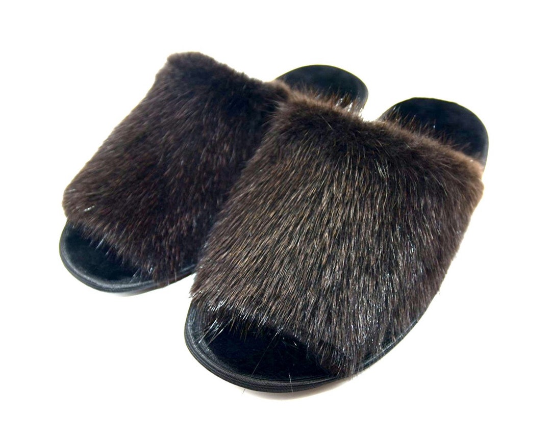 Beaver Fur Slippers - Etsy