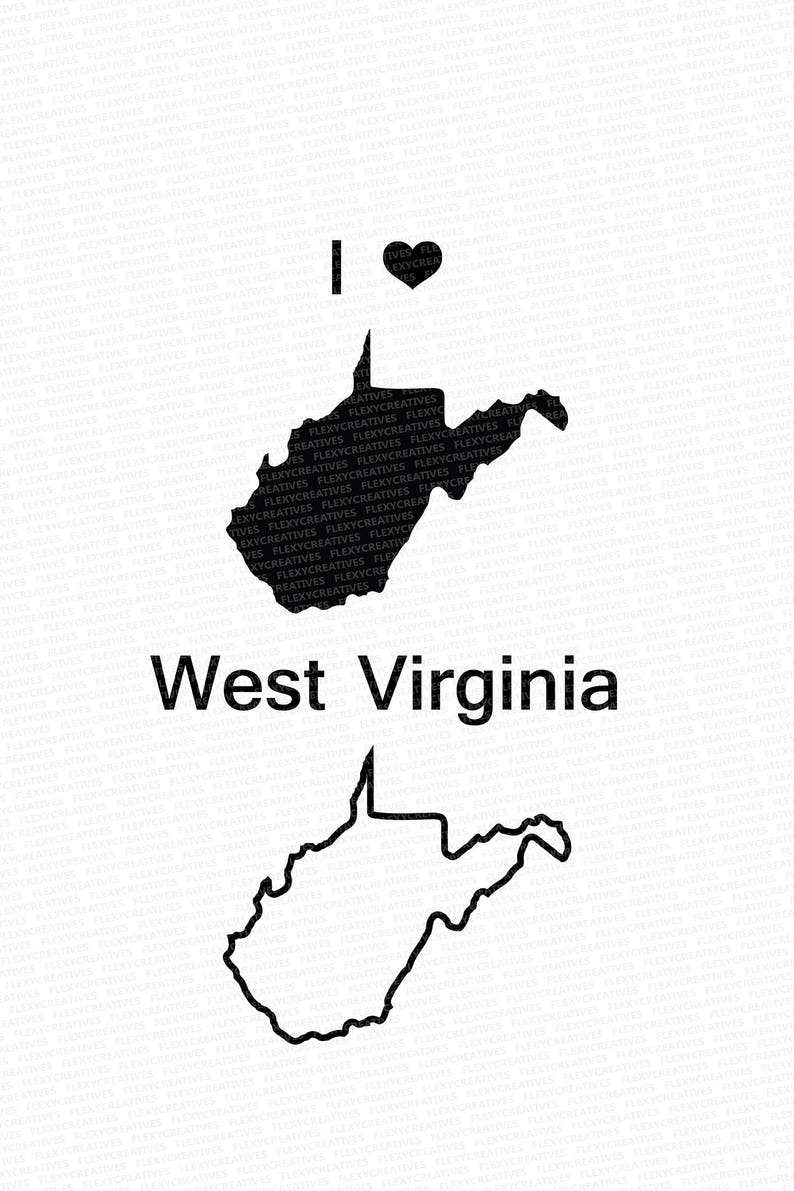 West Virginia Vector State Clipart West Virginia Clip Art | Etsy