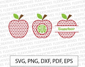 Polka Dot Apple Clipart - Etsy