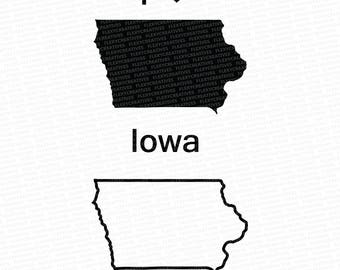 Iowa Map Clipart - Etsy