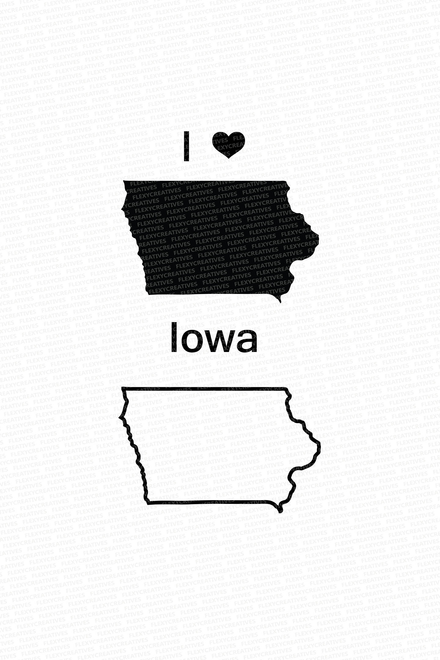 Iowa Vector State Clipart Iowa Clip Art Iowa Map Clip Art - Etsy