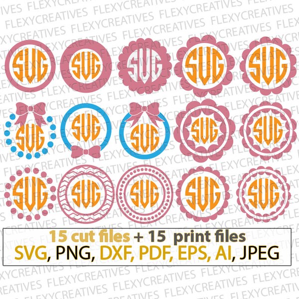 Bow Circle Monogram - Etsy