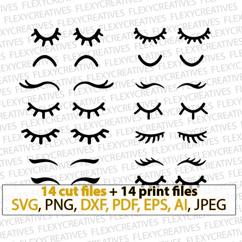 Eyelashes & Lips SVG Cut File for Cricut and Silhouette. - Etsy