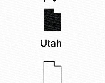 Utah Map Svg Png - Etsy
