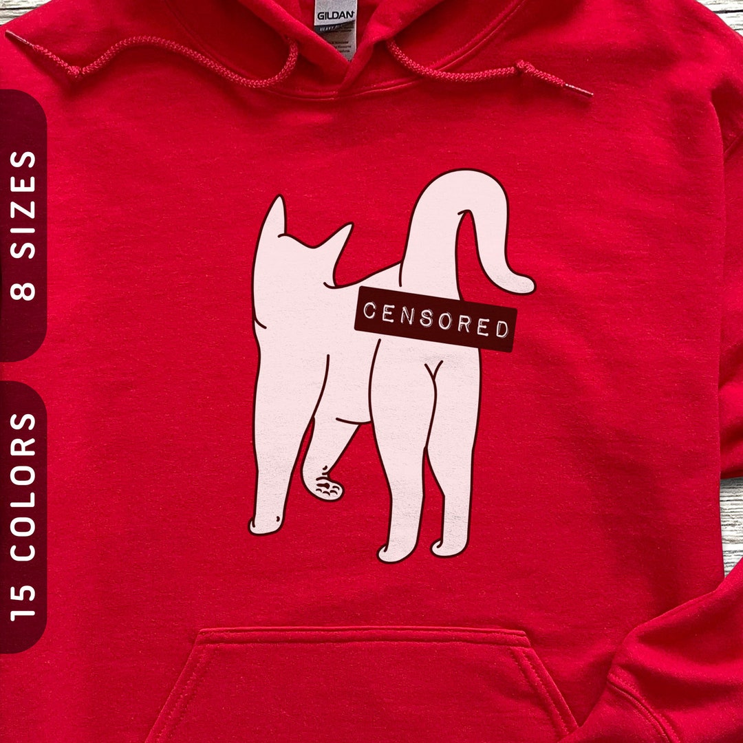 Cat Bum: Censored Hoodie | Funny Cat Mom & Dad Hooded Sweater - Etsy