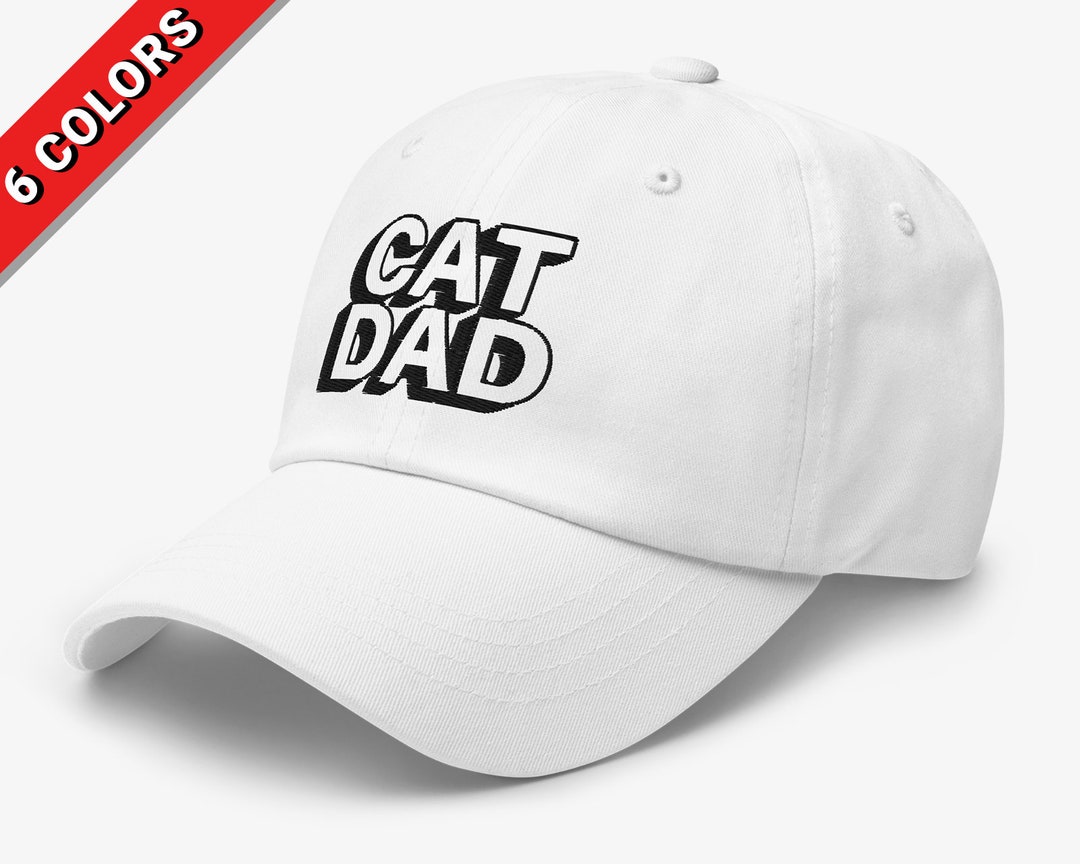Cat Dad: Capital Letters Dad Hat Embroidered Cat Hat Cat - Etsy