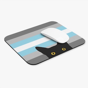 Peeking Cat in Demiboy Flag Colors | Rectangle Mouse Pad | Demiboy ...