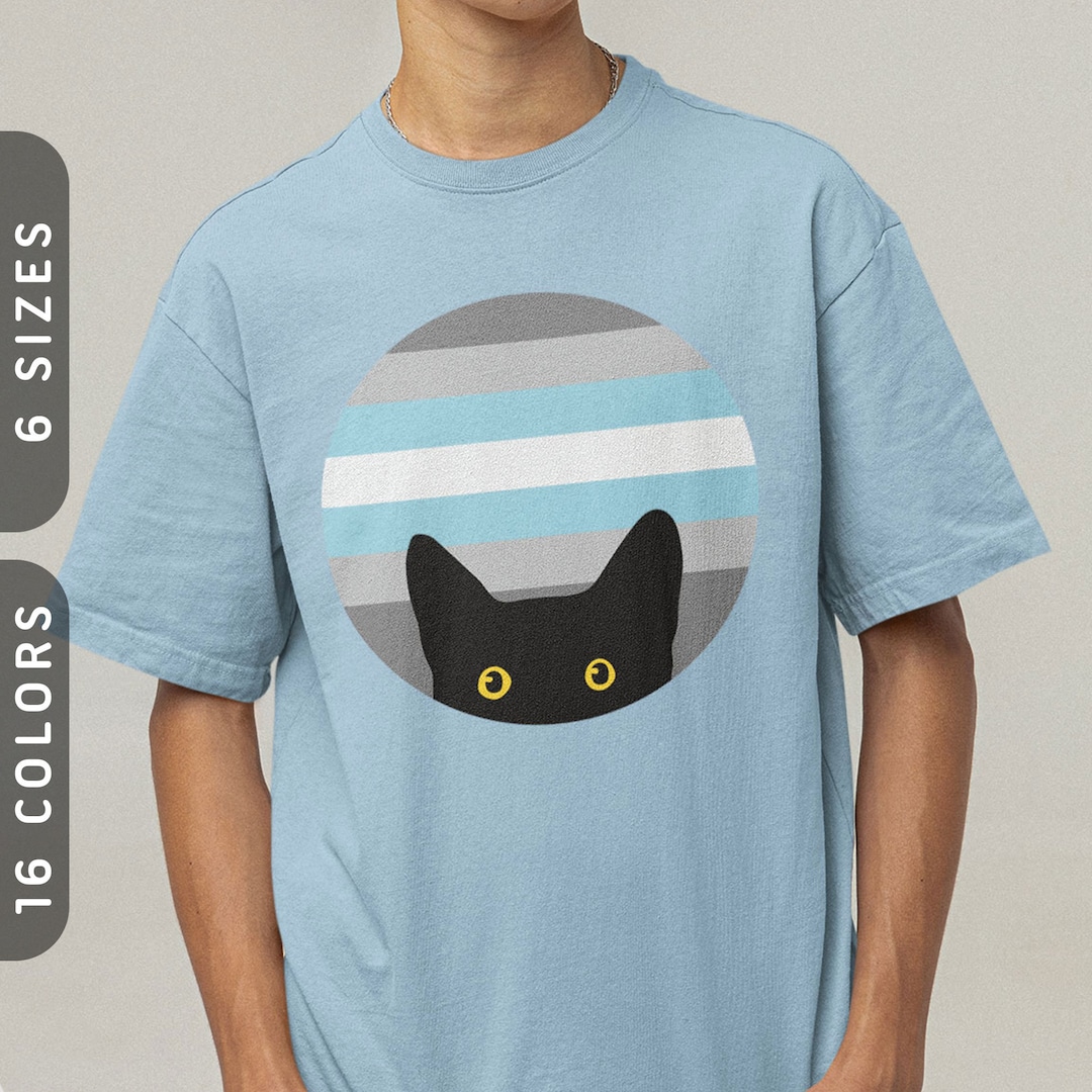 Peeking Cat in Demiboy Flag Colors T-shirt | Demiboy Pride Gift - Etsy