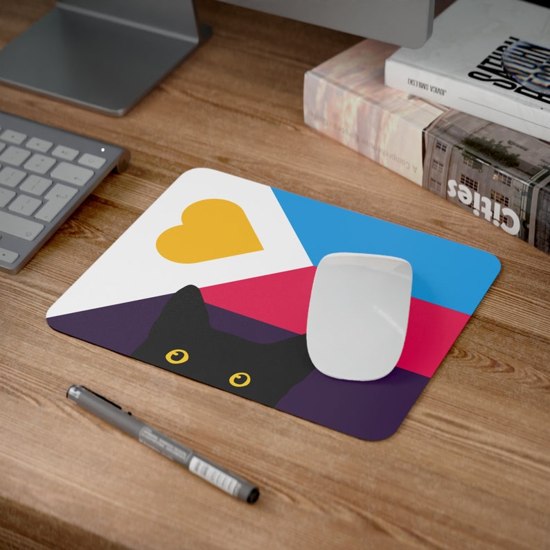 Peeking Cat in Polyamorous Flag Colors | Rectangle Mouse Pad ...