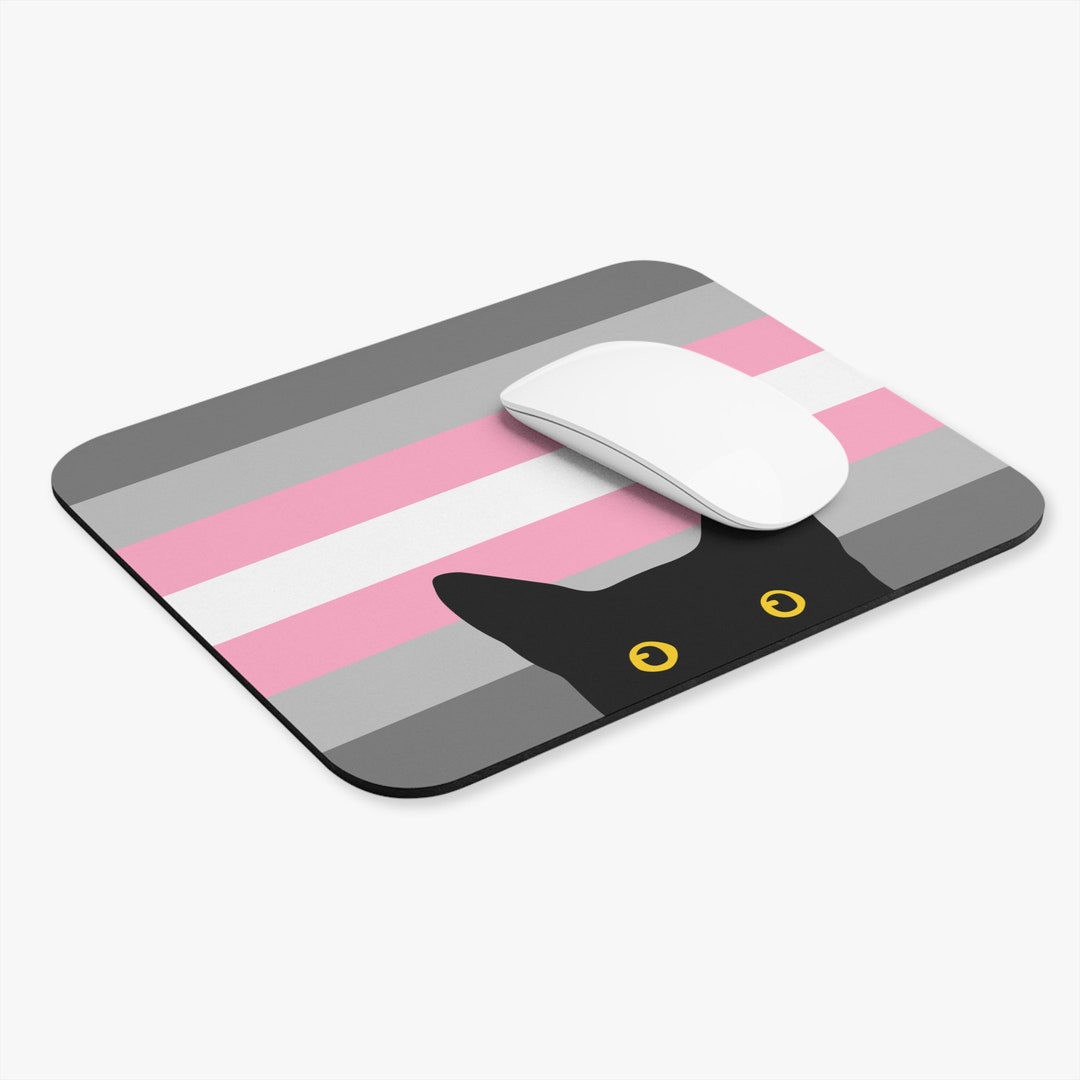 Peeking Cat in Demigirl Flag Colors | Rectangle Mouse Pad | Demigirl ...