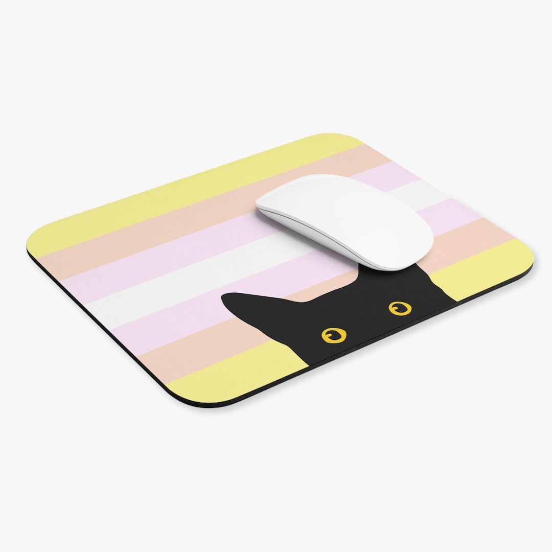 Peeking Cat in Pangender Flag Colors | Rectangle Mouse Pad | Pangender ...