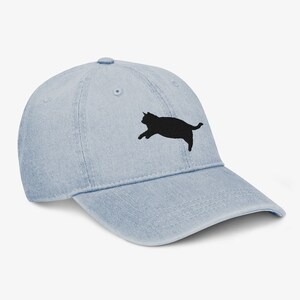 Fat Cat Jumping Hat | Denim Hat for Cat Dad & Cat Mom, Chonky Cat Hat ...