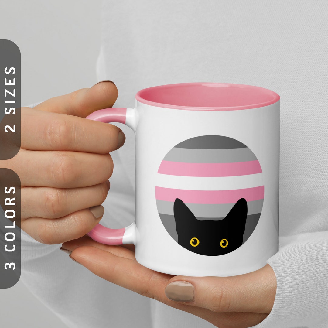 Peeking Cat in Demigirl Flag Colors Mug | Demigirl Pride Gift - Etsy