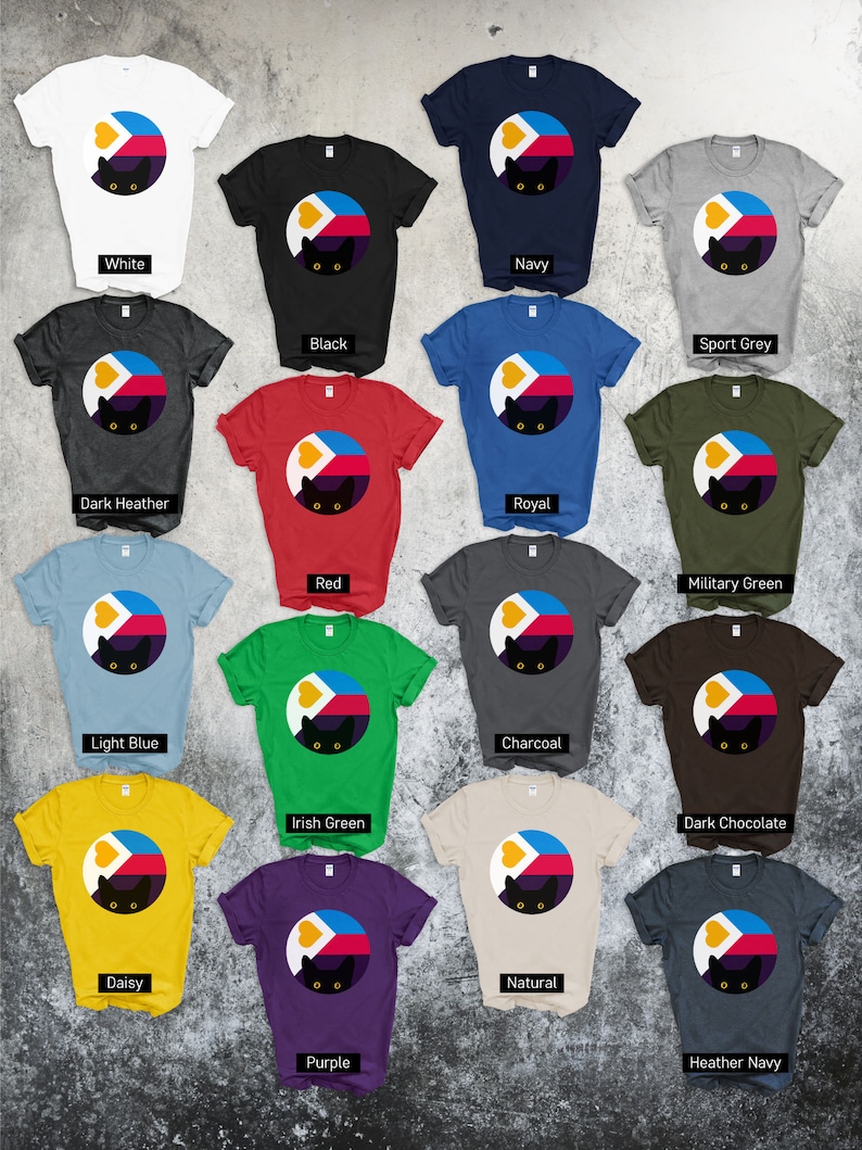 Peeking Cat in Polyamorous Flag Colors T-shirt | Polyamory Pride Gift ...