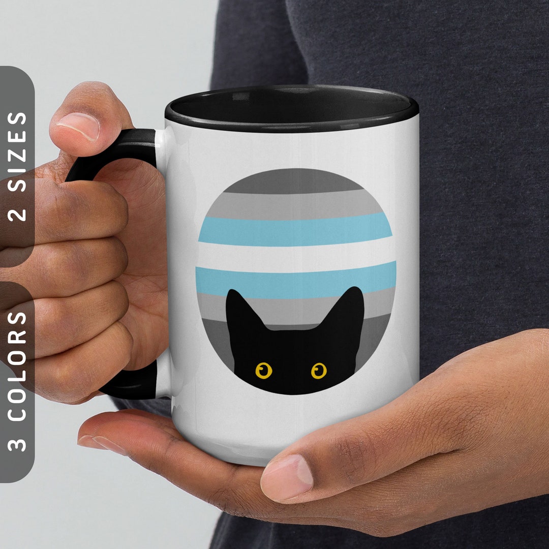 Peeking Cat in Demiboy Flag Colors Mug | Demiboy Pride Gift - Etsy